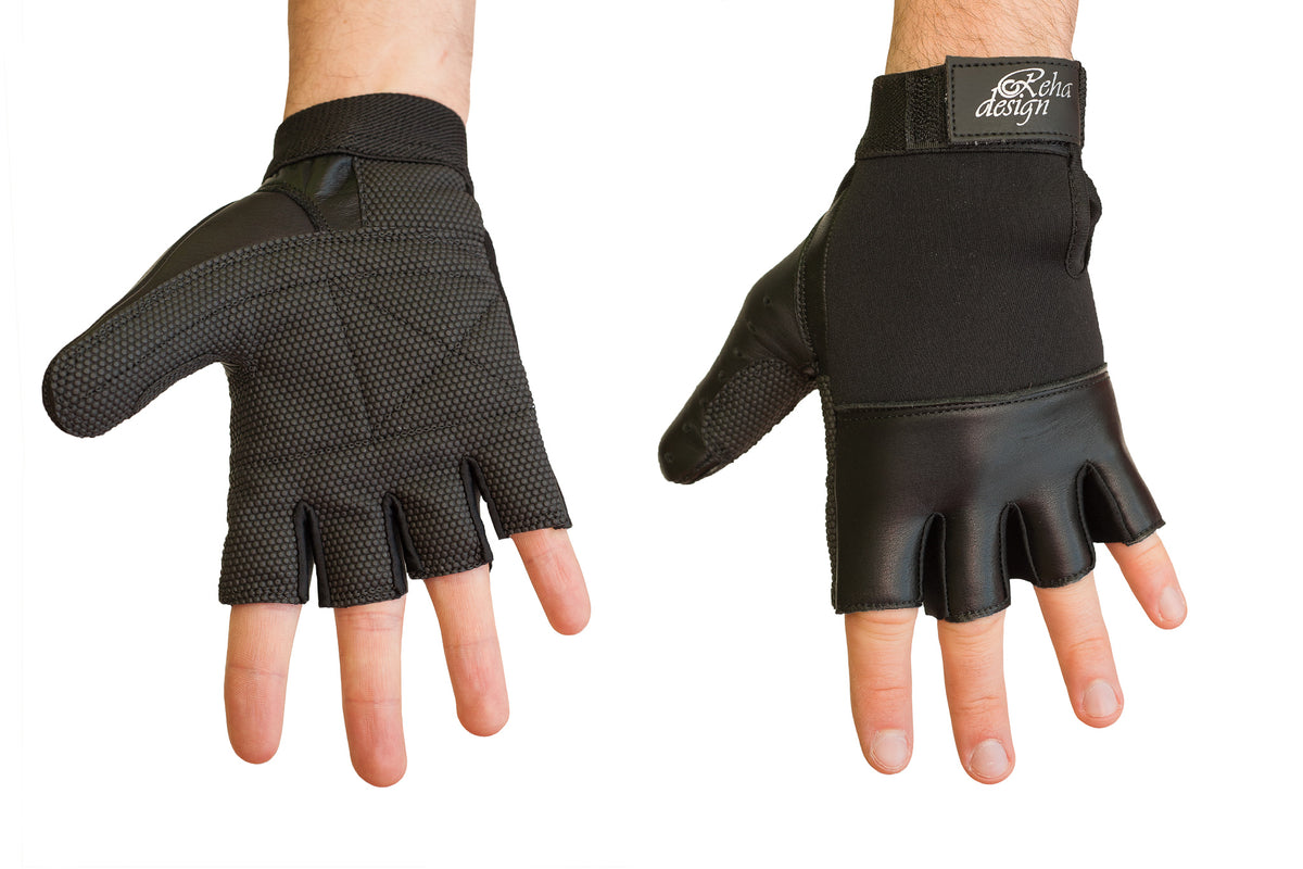 RehaDesign Ultra-Grrrip Half-Finger Wheelchair Gloves – Push Mobility